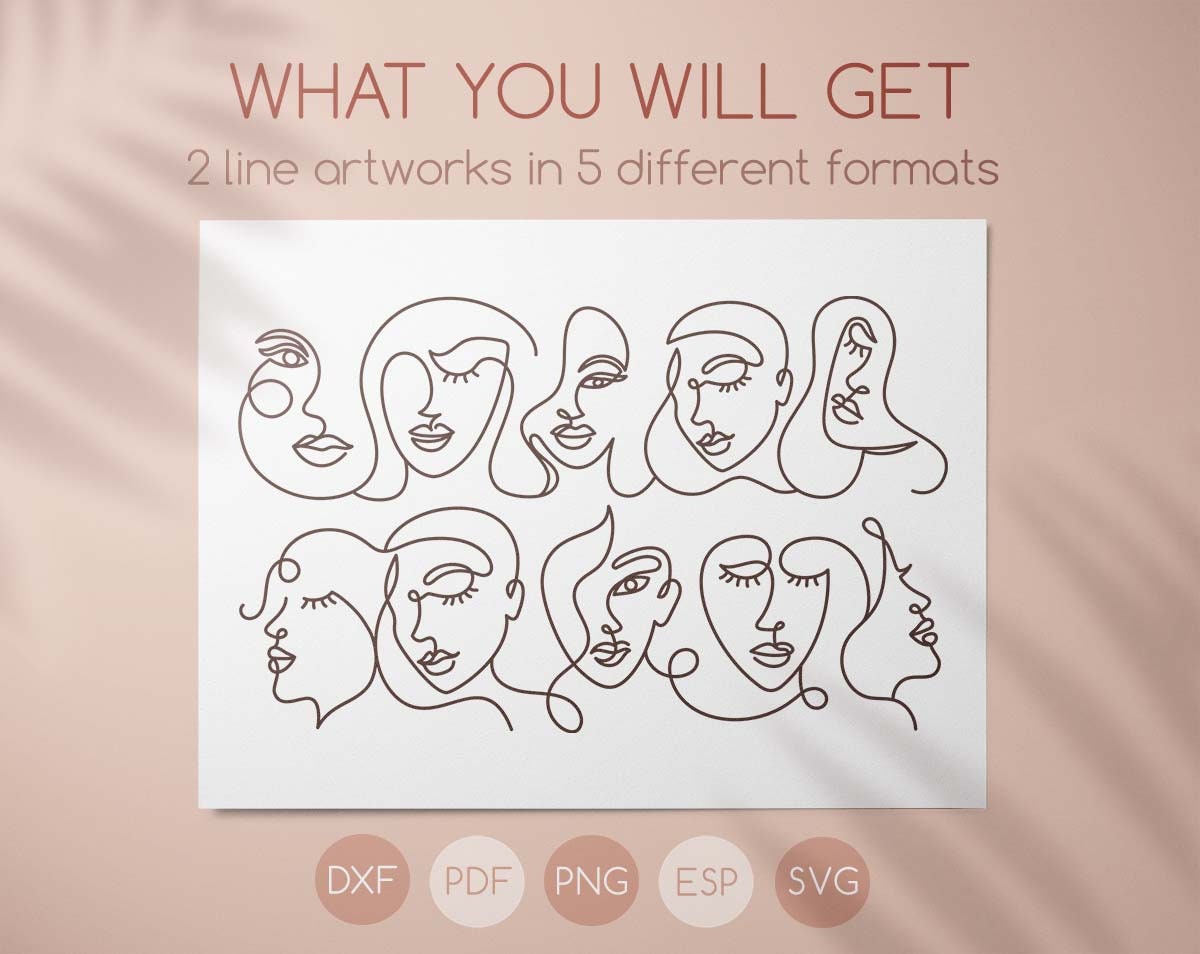 One Line Woman Abstract Face Svg Drawing Coffee Mug Svg - Etsy