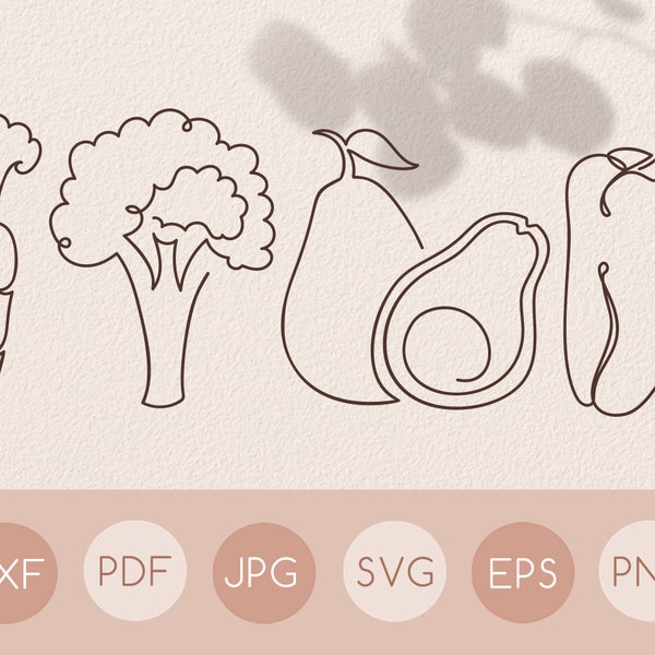 Vegetable Line Art Clipart - Etsy