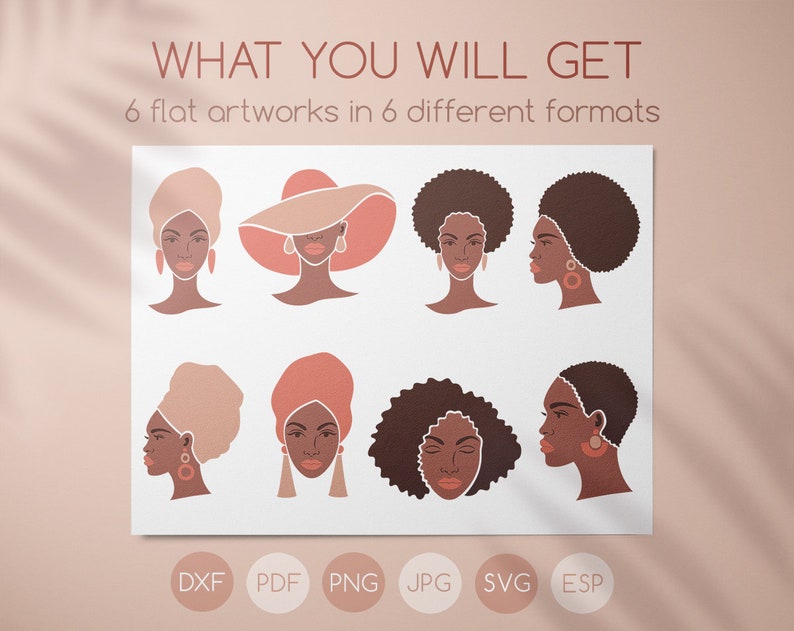 Afro Woman Svg Set Abstract Female People Clipart Black Lady | Etsy