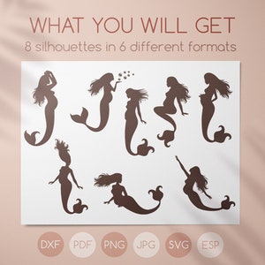 Pregnant Mermaid Silhouette Svg Clipart, Woman Mermaid Tail Svg Clip ...