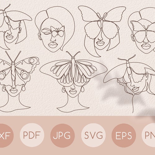 One Line Woman Abstract Face Svg Drawing Abstract Minimal - Etsy