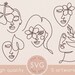 One Line Woman Abstract Face Svg Drawing Abstract Minimal - Etsy