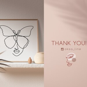 One Line Butterfly Woman Face Svg Drawing, Single Line People Clipart ...