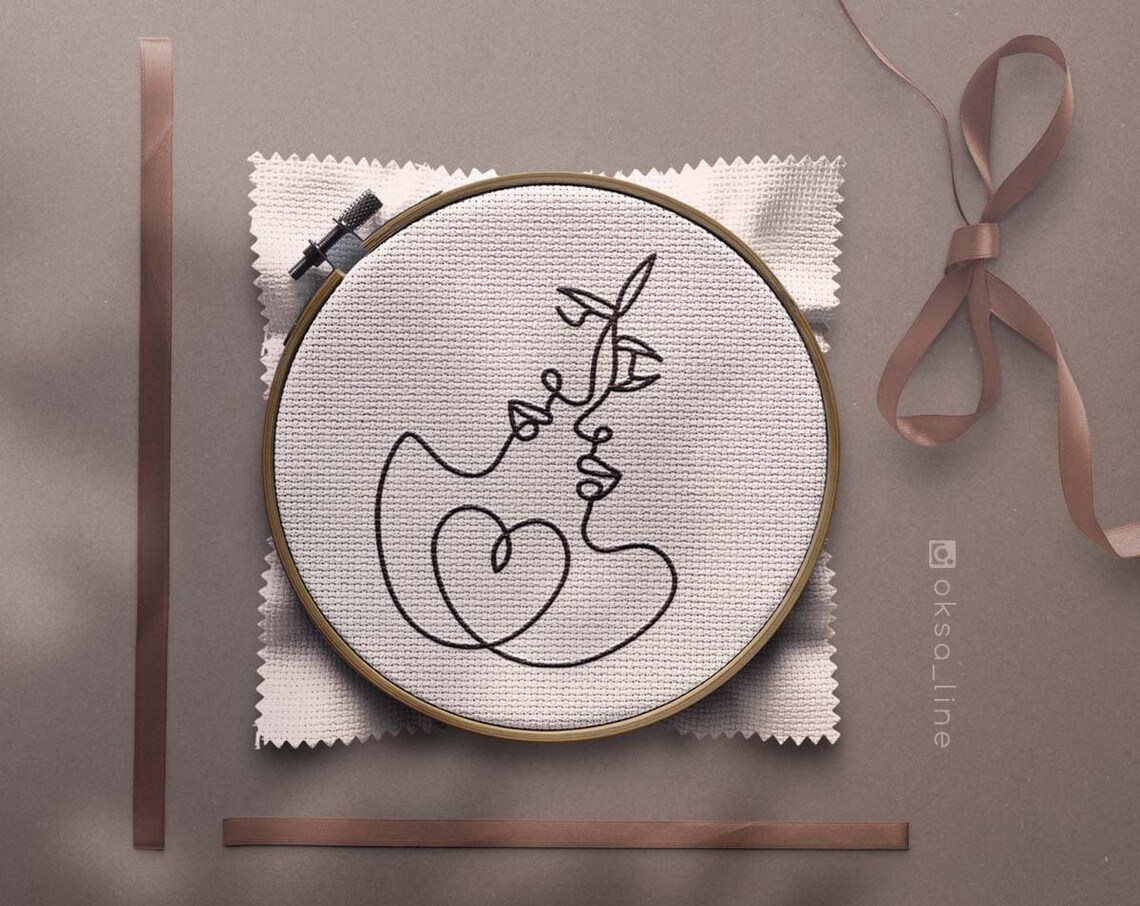 One Line Couple Svg Drawing Set Woman Abstract Face Abstract - Etsy