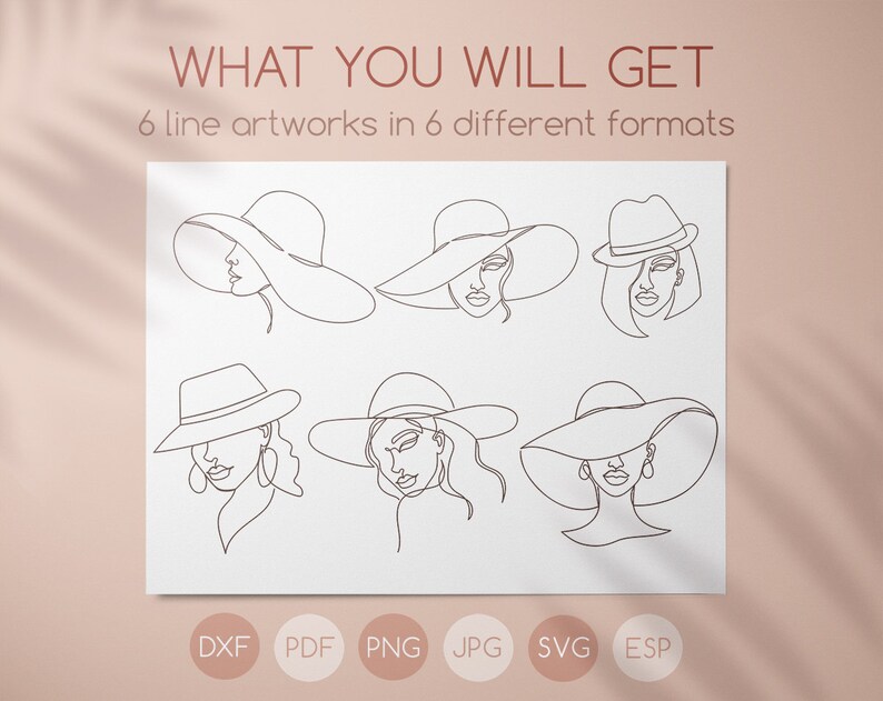 One Line Art Woman Face Svg Drawing Abstract Svg Minimal - Etsy