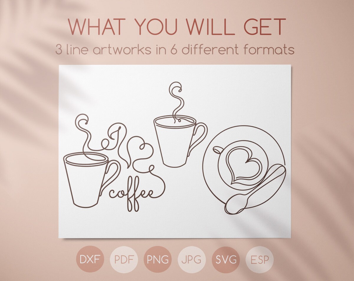 One Line Coffee Cup Sign Clipart Svg, but First Coffee Quotes Minimal ...