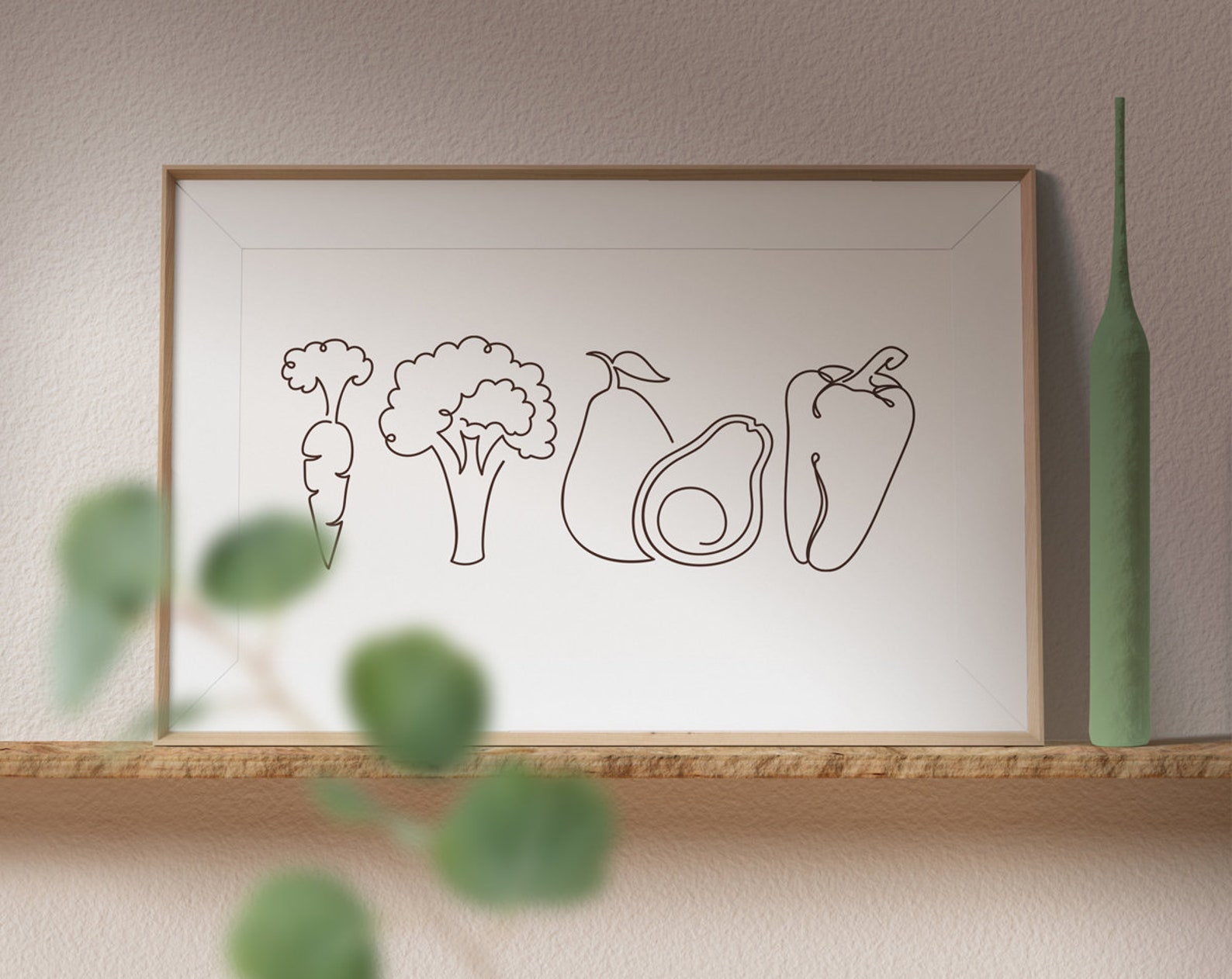One Line Vegetables Clipart Svg Set Botanical Minimal Single - Etsy