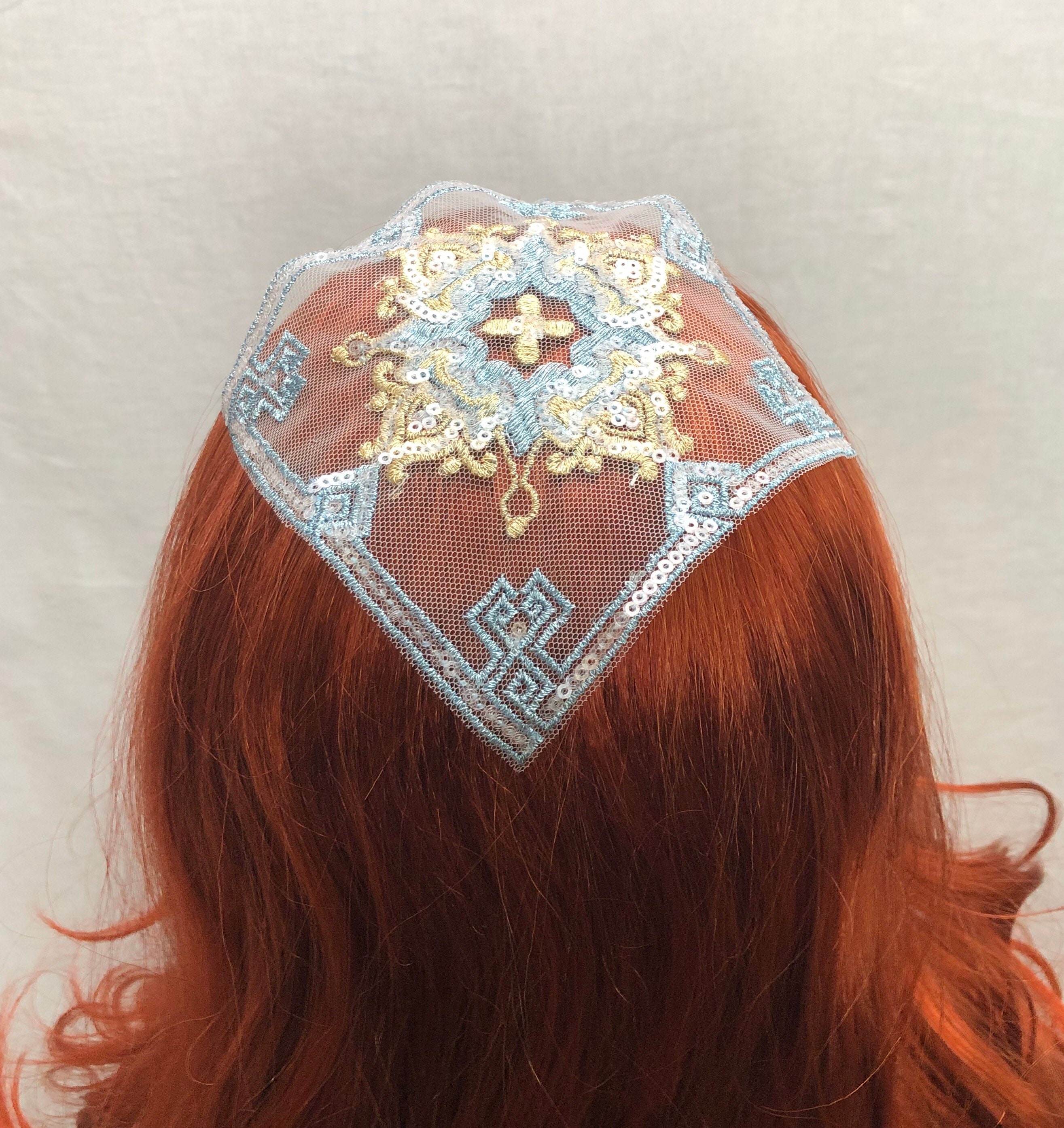 Blue and Gold Kippah, Kippa, Kippot, Yarmuke, Yamaka, Womens Kippah ...