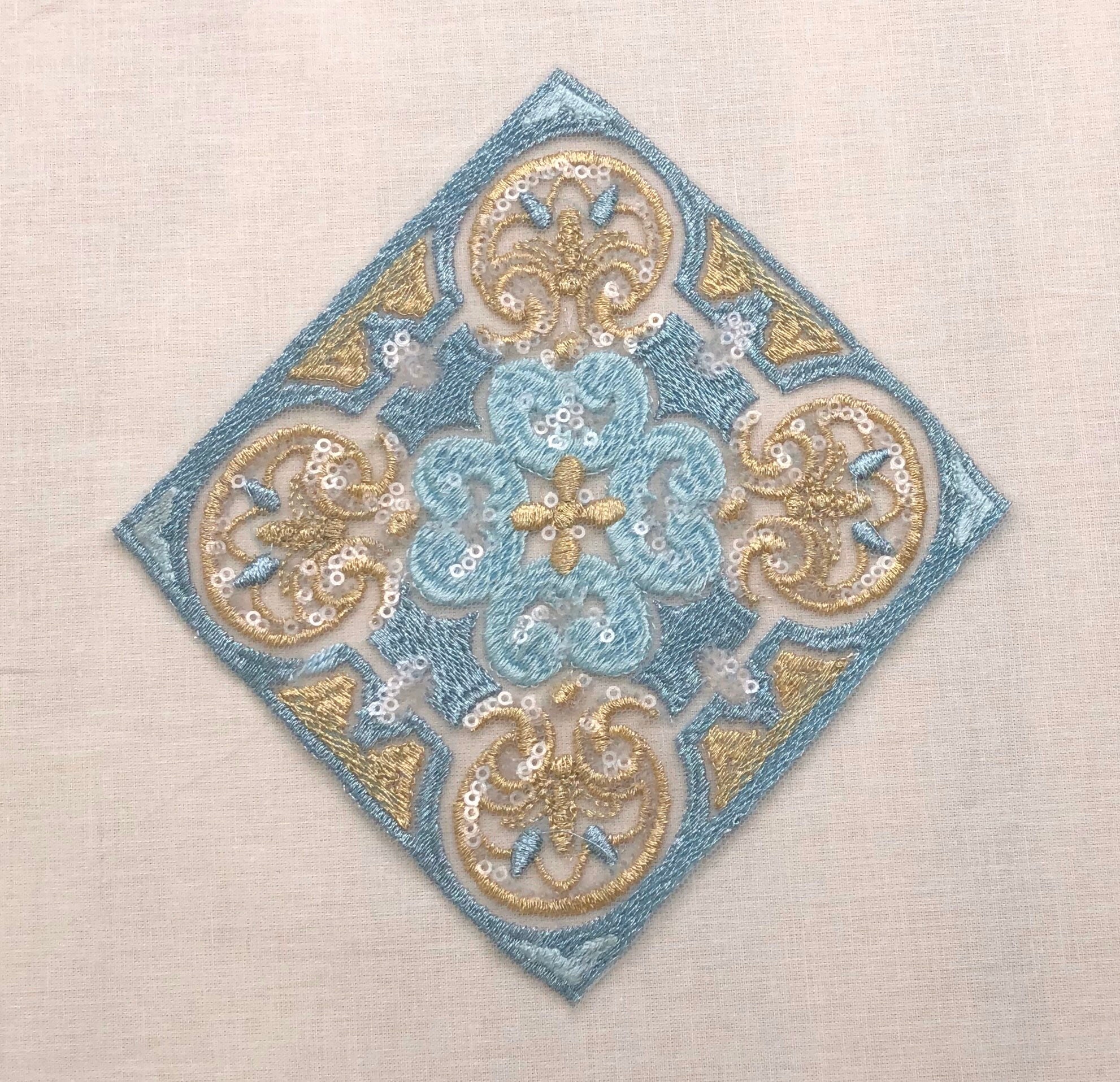 Blue and Gold Kippah, Kippa, Kippot, Yarmuke, Yamaka, Womens Kippah ...