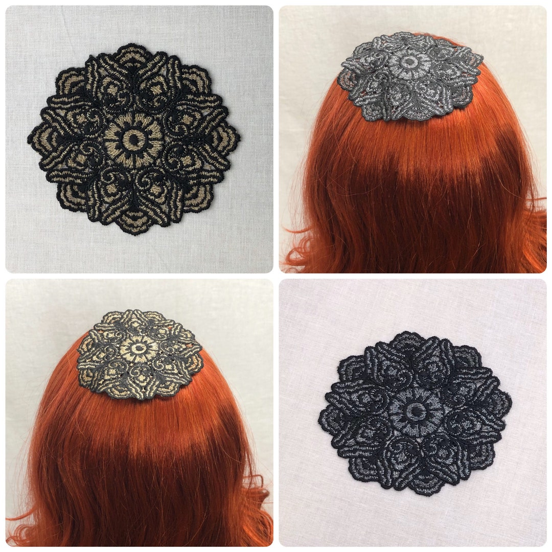 Silver or Gold Kippah, Kippa, Kippot, Yamaka, Yarmulke, Black With ...