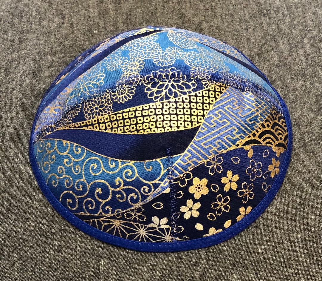 Blue and Gold Kippah, Kippot, Kippa, Yarmulke, Yamaka, Head Covering - Etsy