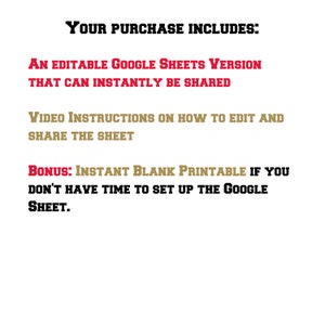 100 Super Bowl 59 Squares Boxes, Printable PDF, Google Sheets Editable ...