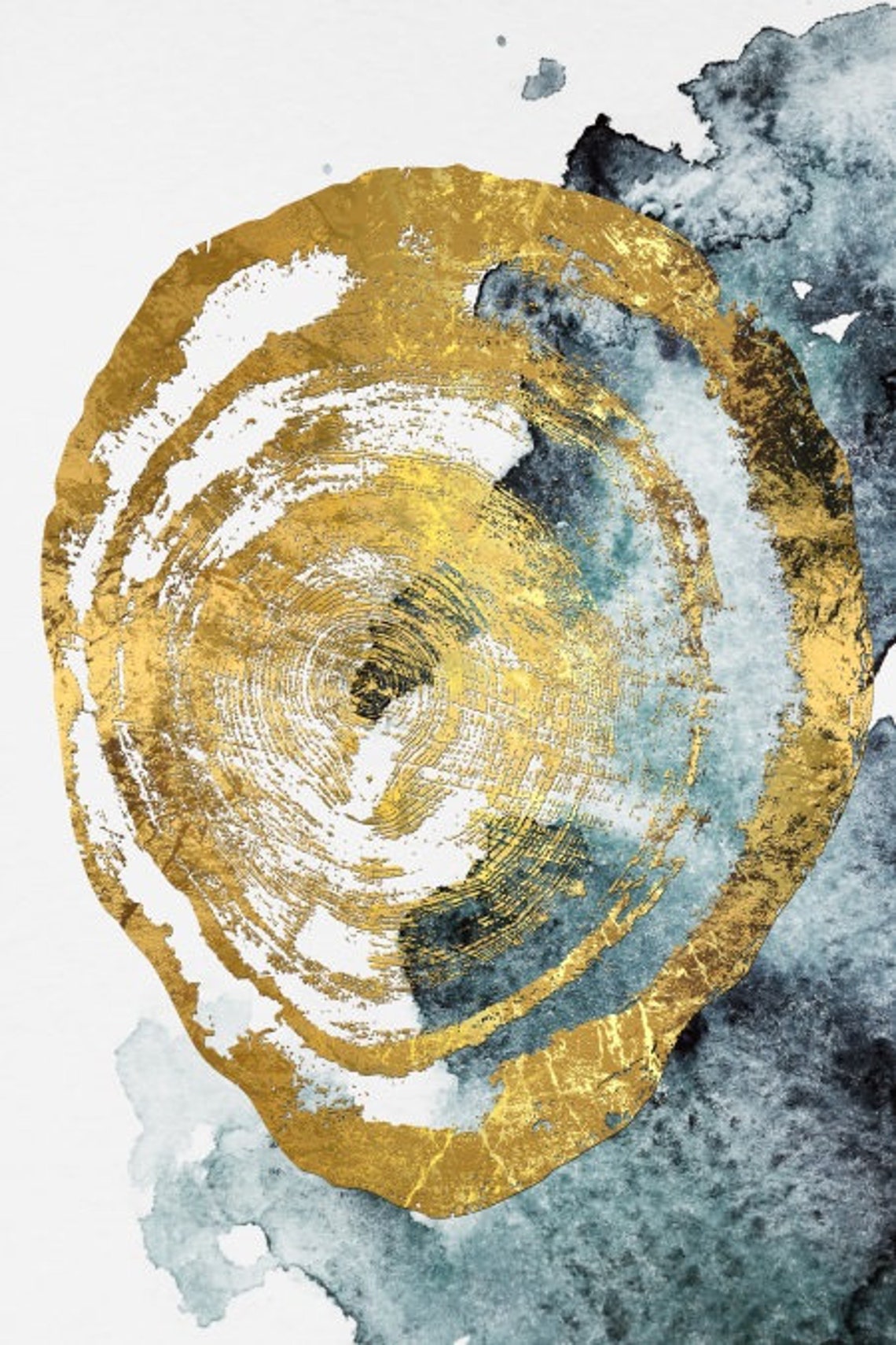 Set of 3 Large Gold Art Gold Art Large Gold Print Modern Art Paint ...