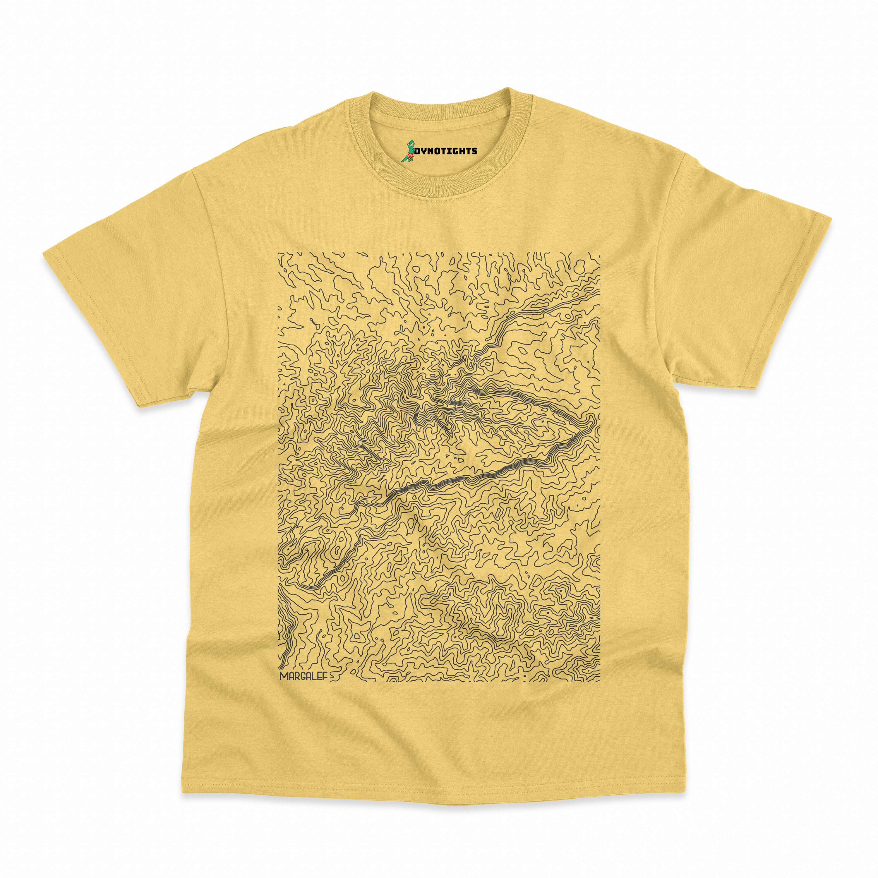 Margalef Spain Topographic Tee Shirt - Dynotights Topo Series ...