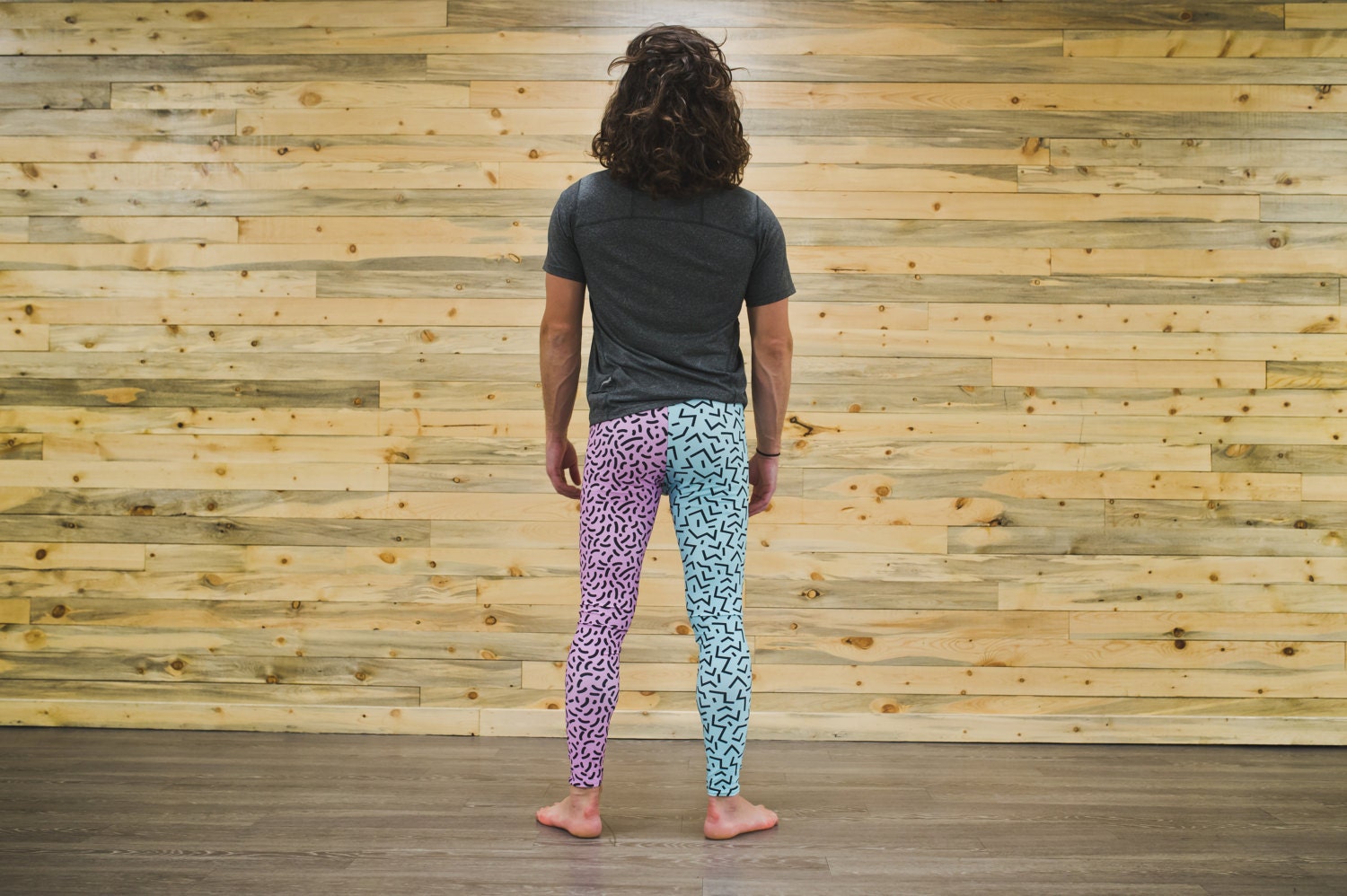Pink and Blue Abstract Unisex Tights for Climbing Yoga Fitness | Etsy