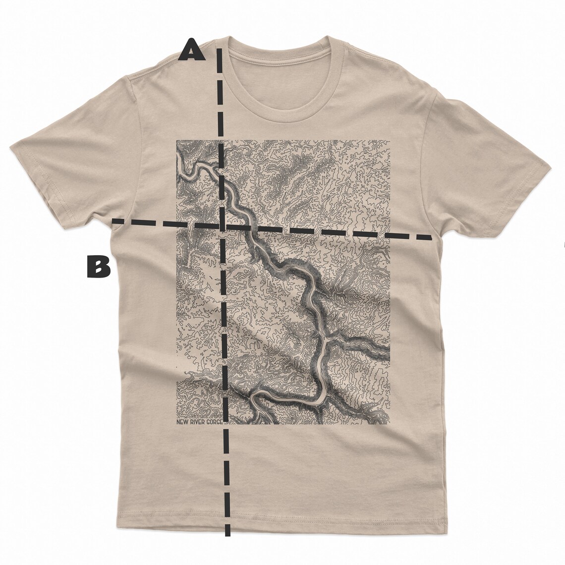 New River Gorge Topographic tee shirt Dynotights Topo | Etsy
