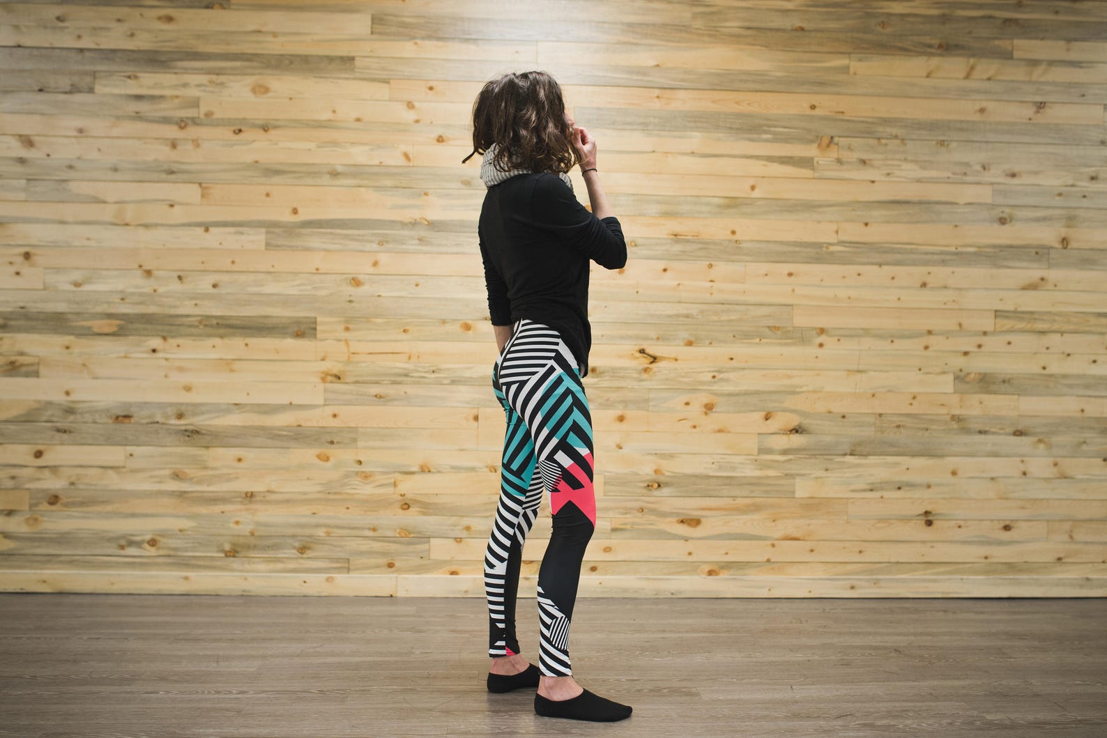 Abstract Striped Unisex Tights for Climbing Yoga Fitness Running ...