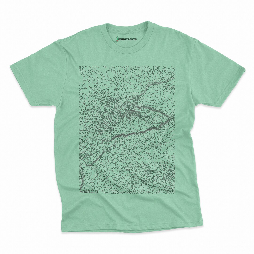 Margalef Spain Topographic Tee Shirt - Dynotights Topo Series ...