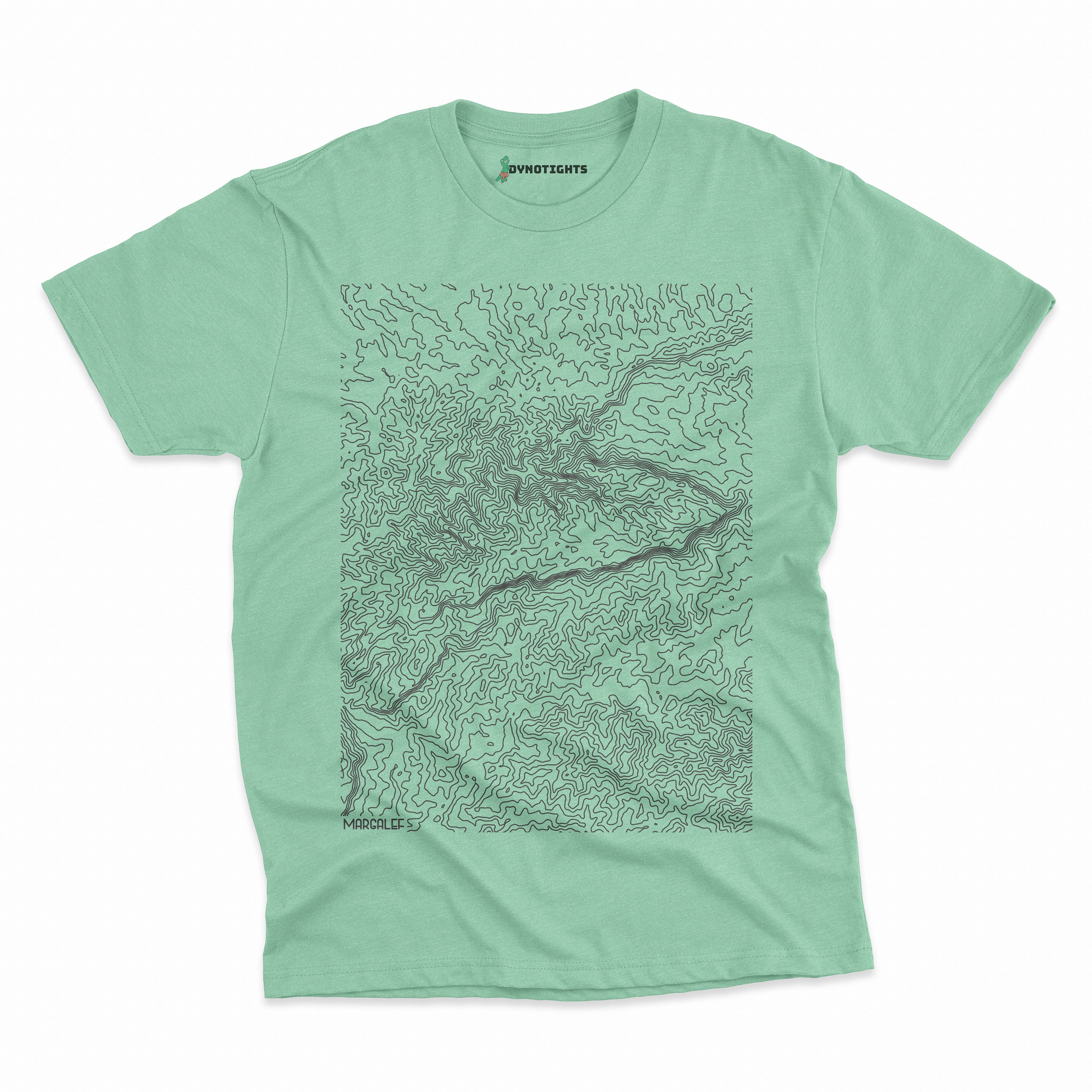 Margalef Spain Topographic tee shirt Dynotights Topo series | Etsy