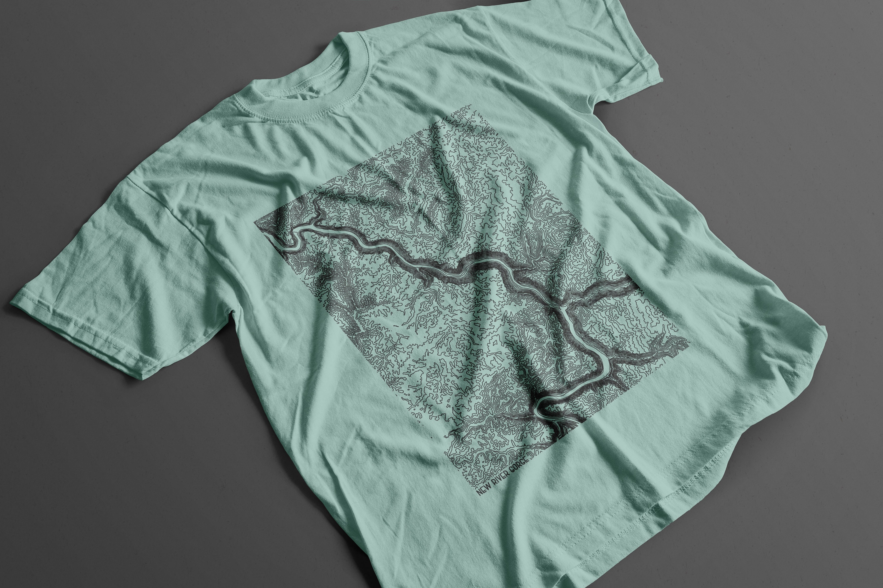 New River Gorge Topographic Tee Shirt Dynotights Topo | Etsy