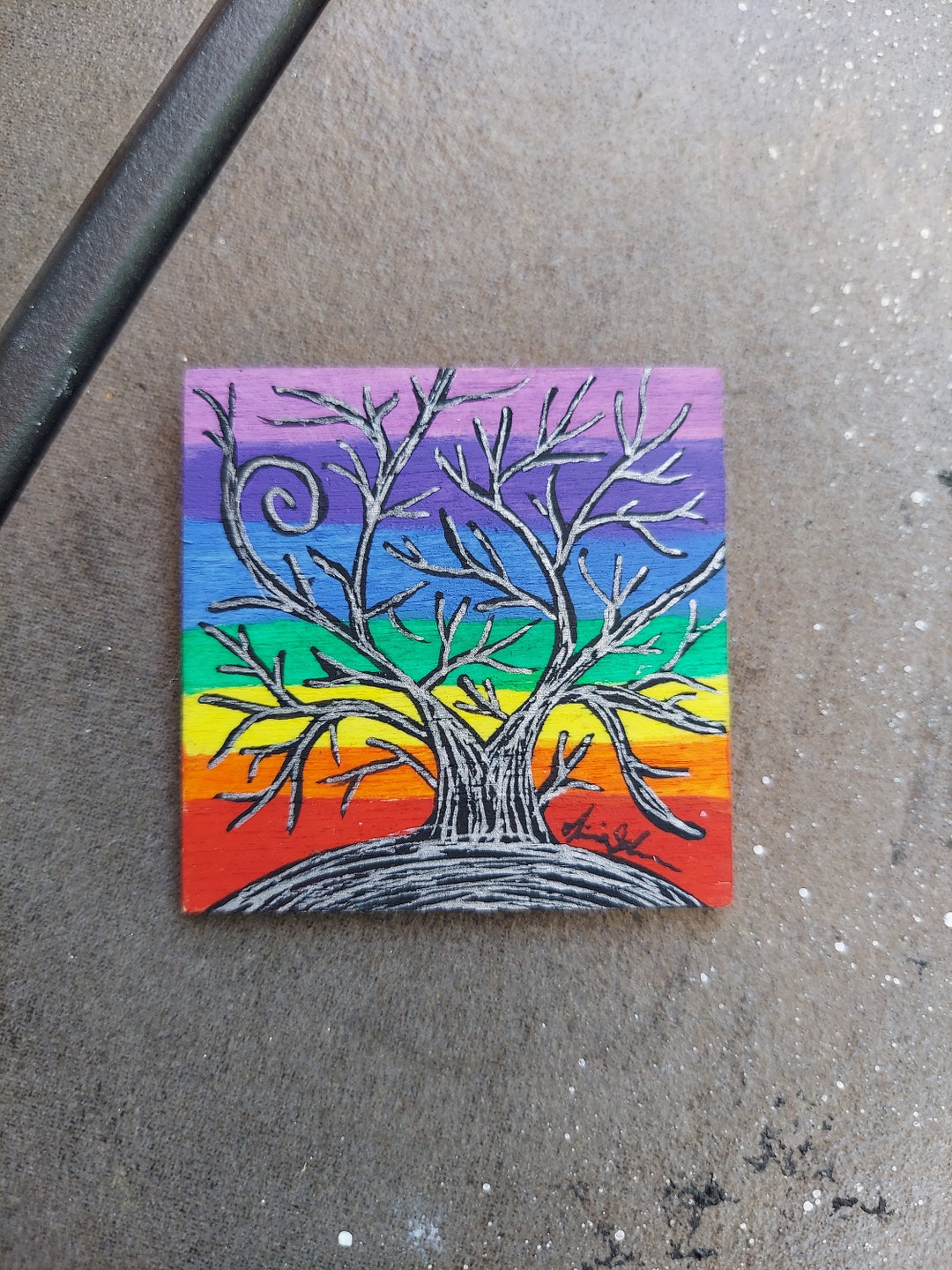 Pride Tree of Life Hand Painted Wooden Magnets - Etsy