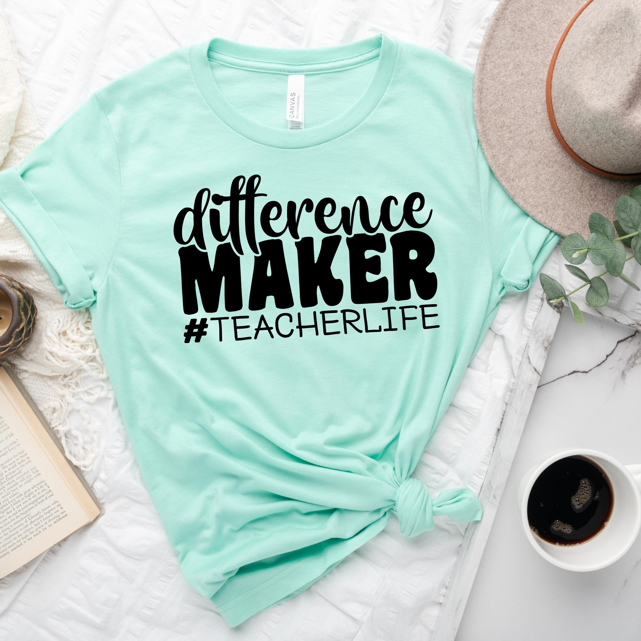 Difference Maker Tshirt New Teacher Gift Teacher Life Back - Etsy