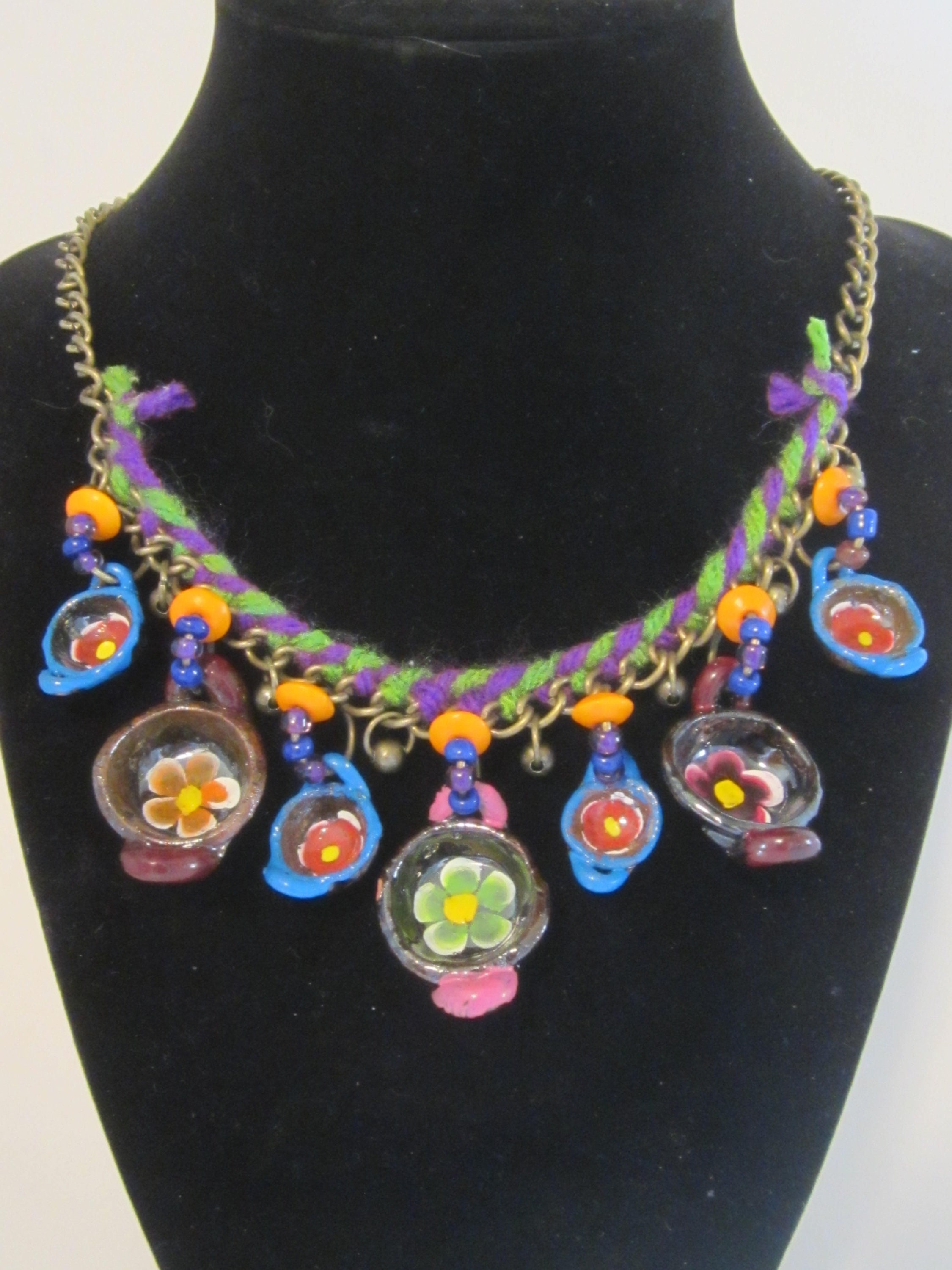 Mexican Ceramic Mini Pot Necklace- Collar De Mini Cazuelas Mexicanas - Etsy