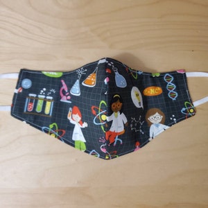 Science Girl Woman Reversible Reusable Washable Cotton Double Layer ...