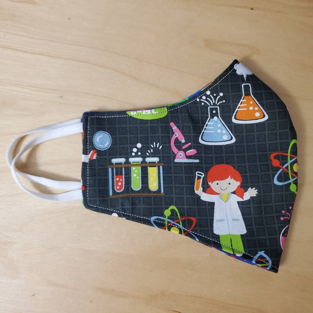 Science Girl Woman Reversible Reusable Washable Cotton Double Layer ...