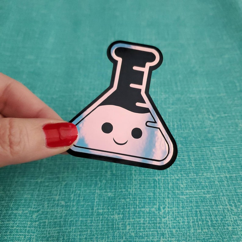 Holographic Kawaii DNA Strand Microscope Glass Flask | Etsy