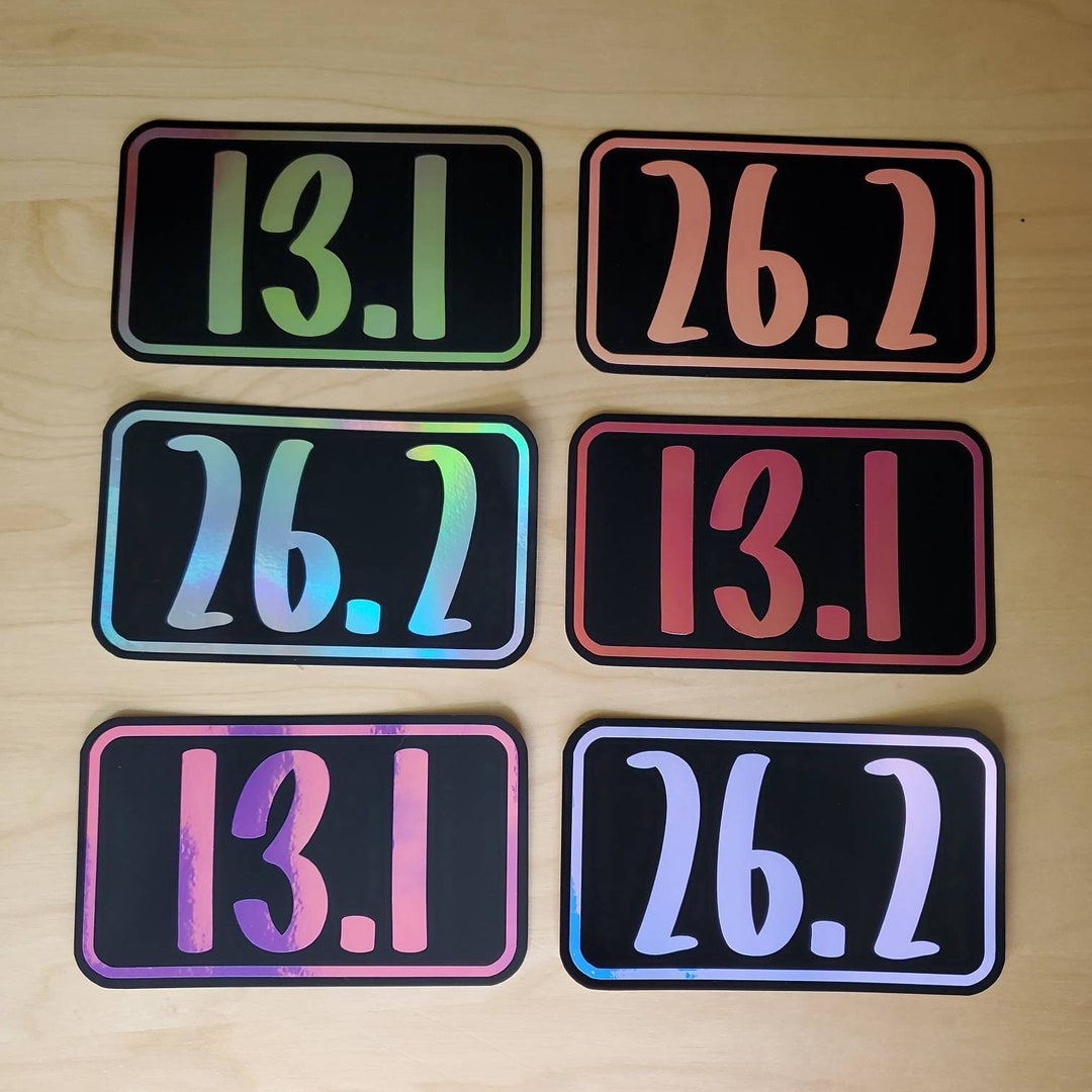 Holographic 13.1 Half Marathon Car Decal | 26.2 Marathon Vinyl Sticker ...