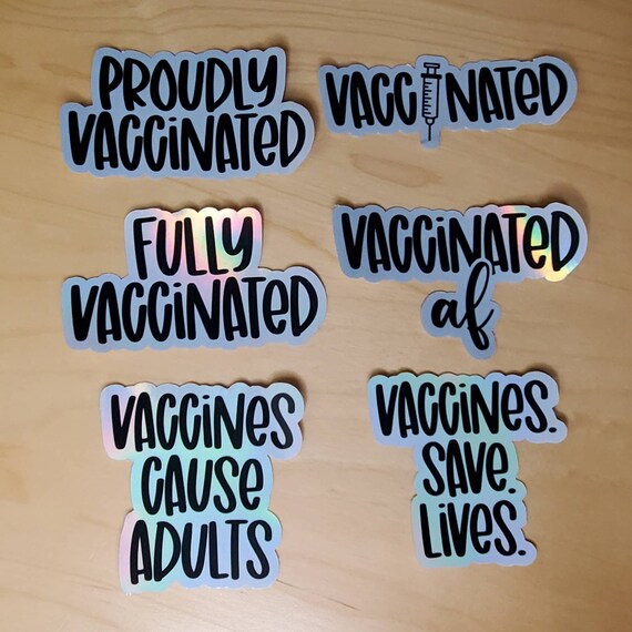 Holographic Vaccinated Vaccines Immunization Stickers - Etsy