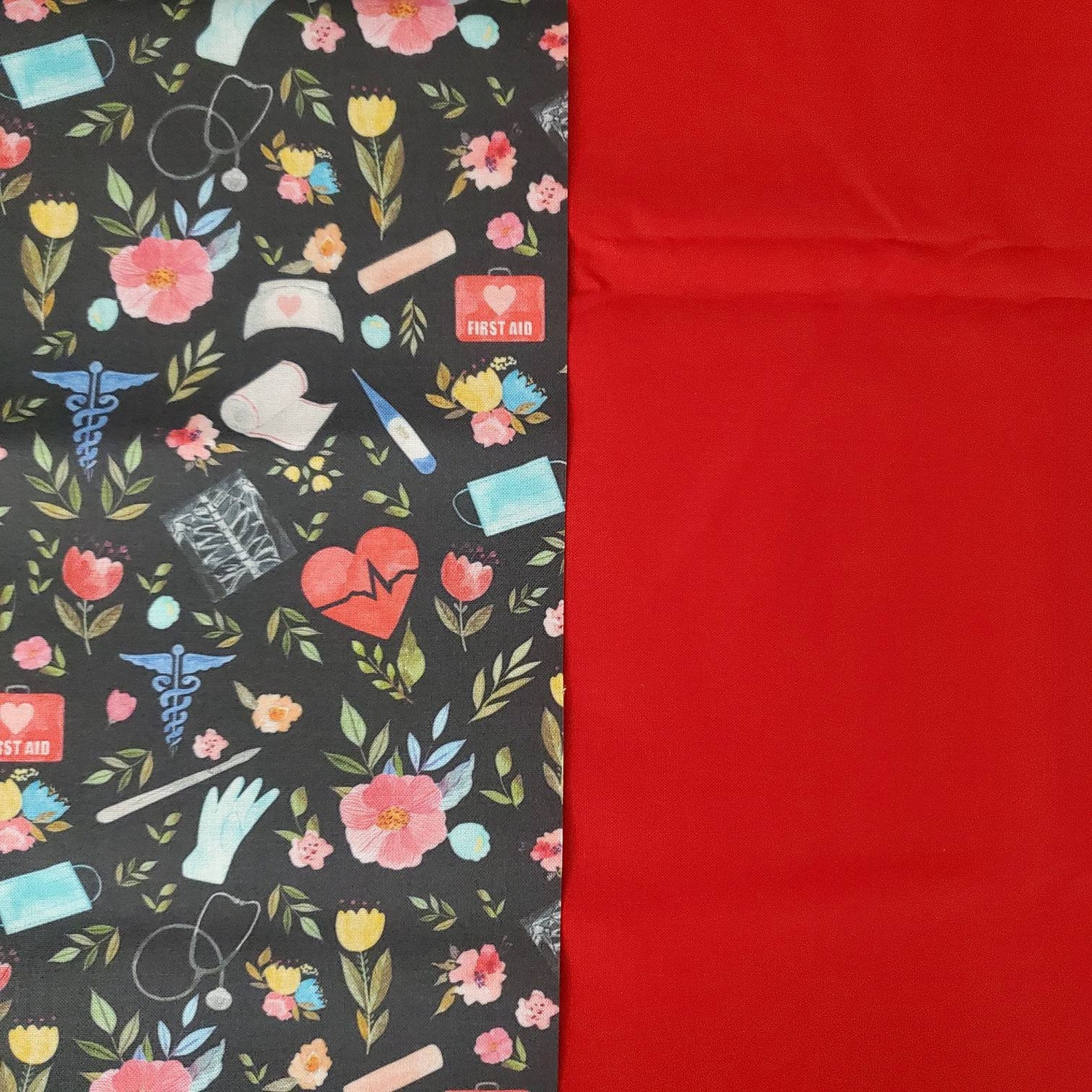 Healthcare Worker Nursing Doctor Radiology First Aid Floral Reversible ...
