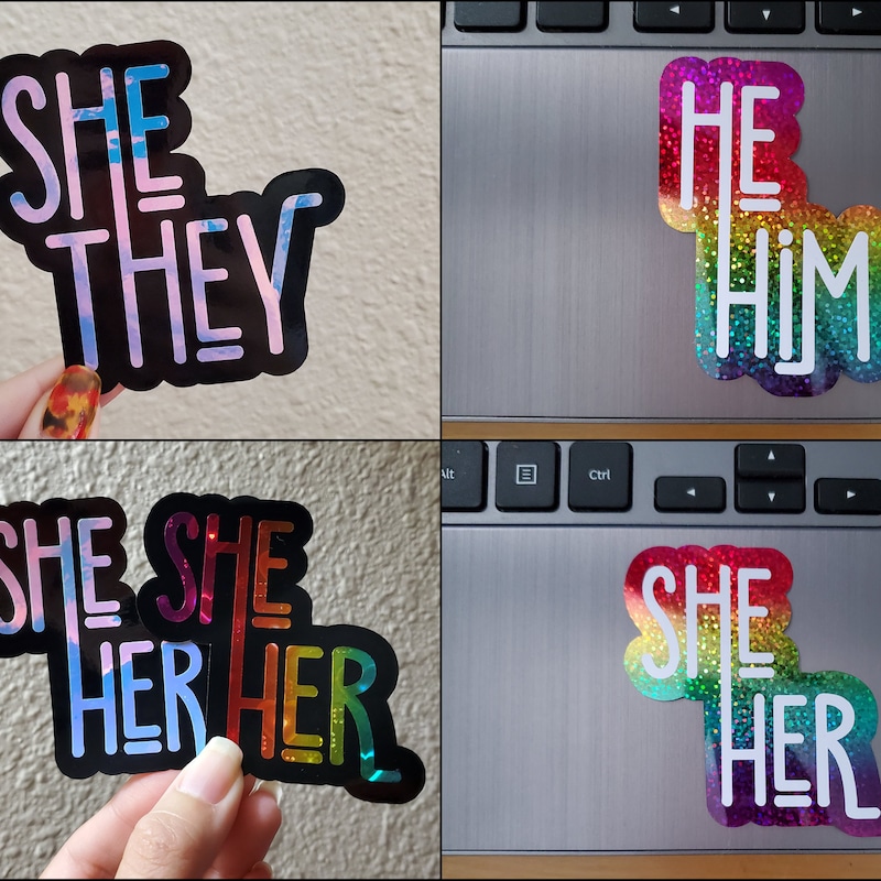 Laptop Pronoun Stickers - Etsy