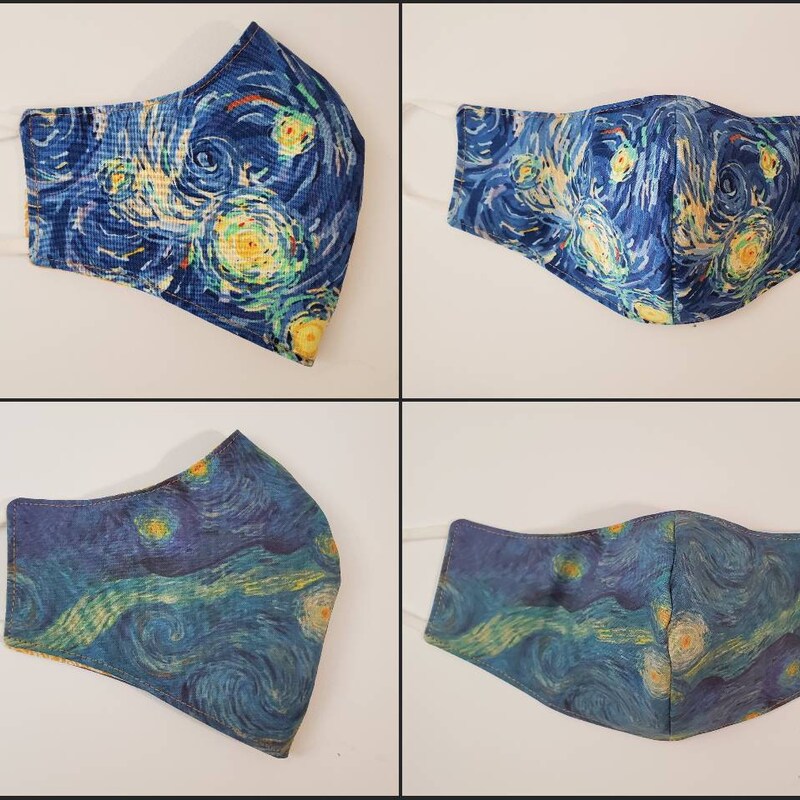 Van Gogh Starry Night Face Mask - Etsy