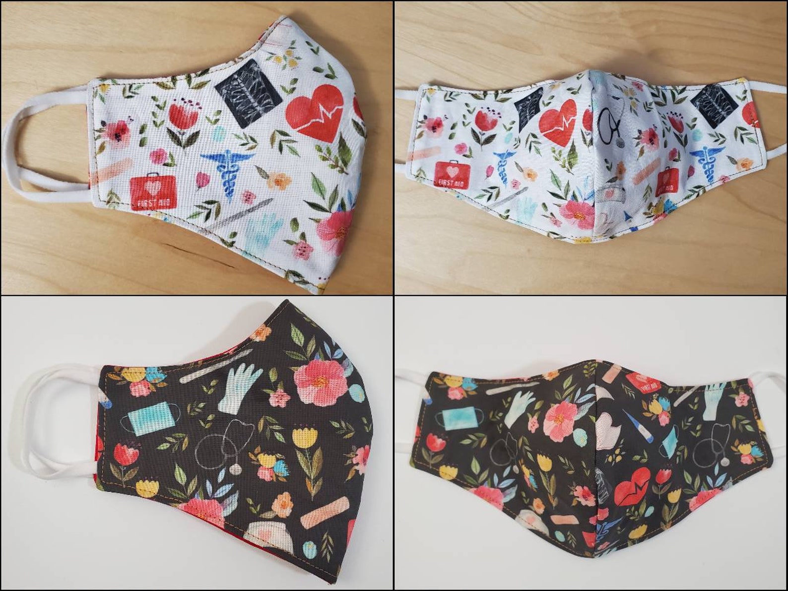 Healthcare Worker Nursing Doctor Radiology First Aid Floral Reversible ...