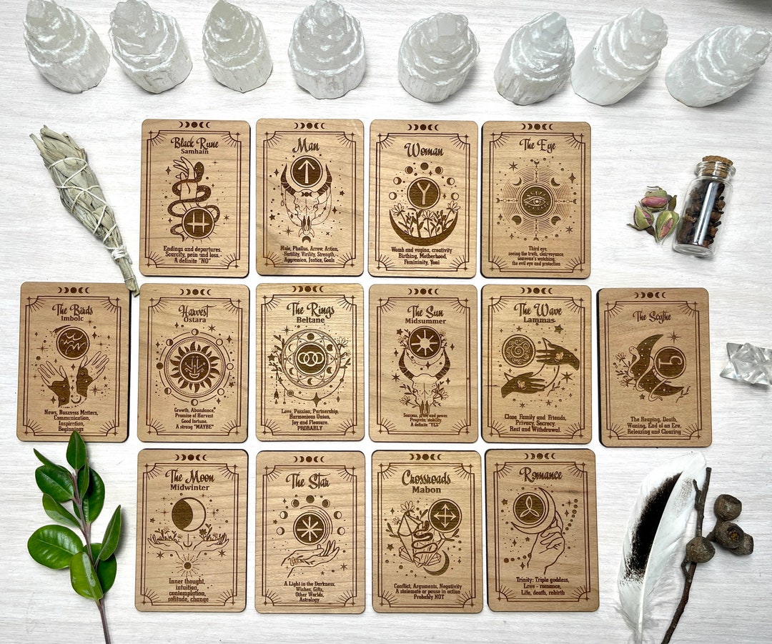 Witches Runes Wooden Engraved Cards - Etsy Australia