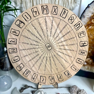 Futhark Runes Pendulum Wooden Board | Runes Cheat Sheet - Etsy