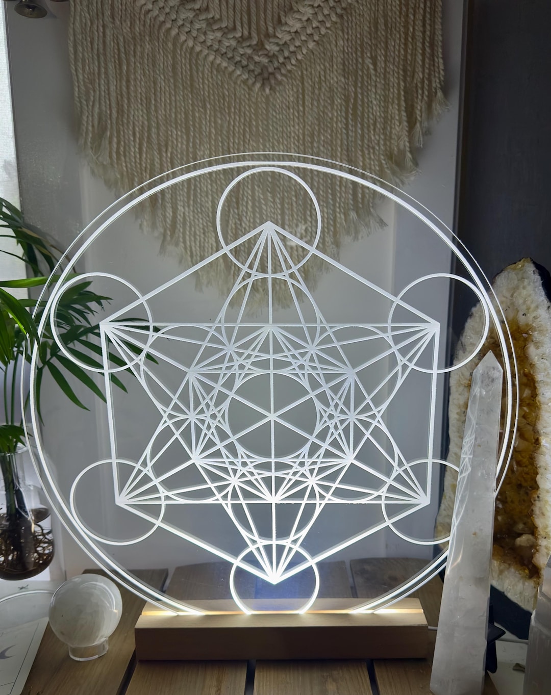 Metatron’s Cube | Optional Led Light | Acrylic Grid | 30+40cm 15.7 ...