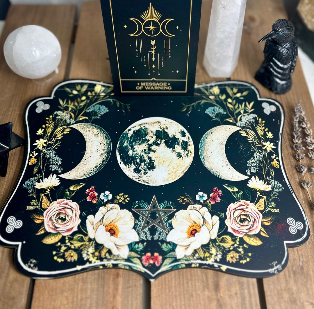 Triple Moon | Alter Peice | Card + Trinket Holder| Sacred Space Alter ...