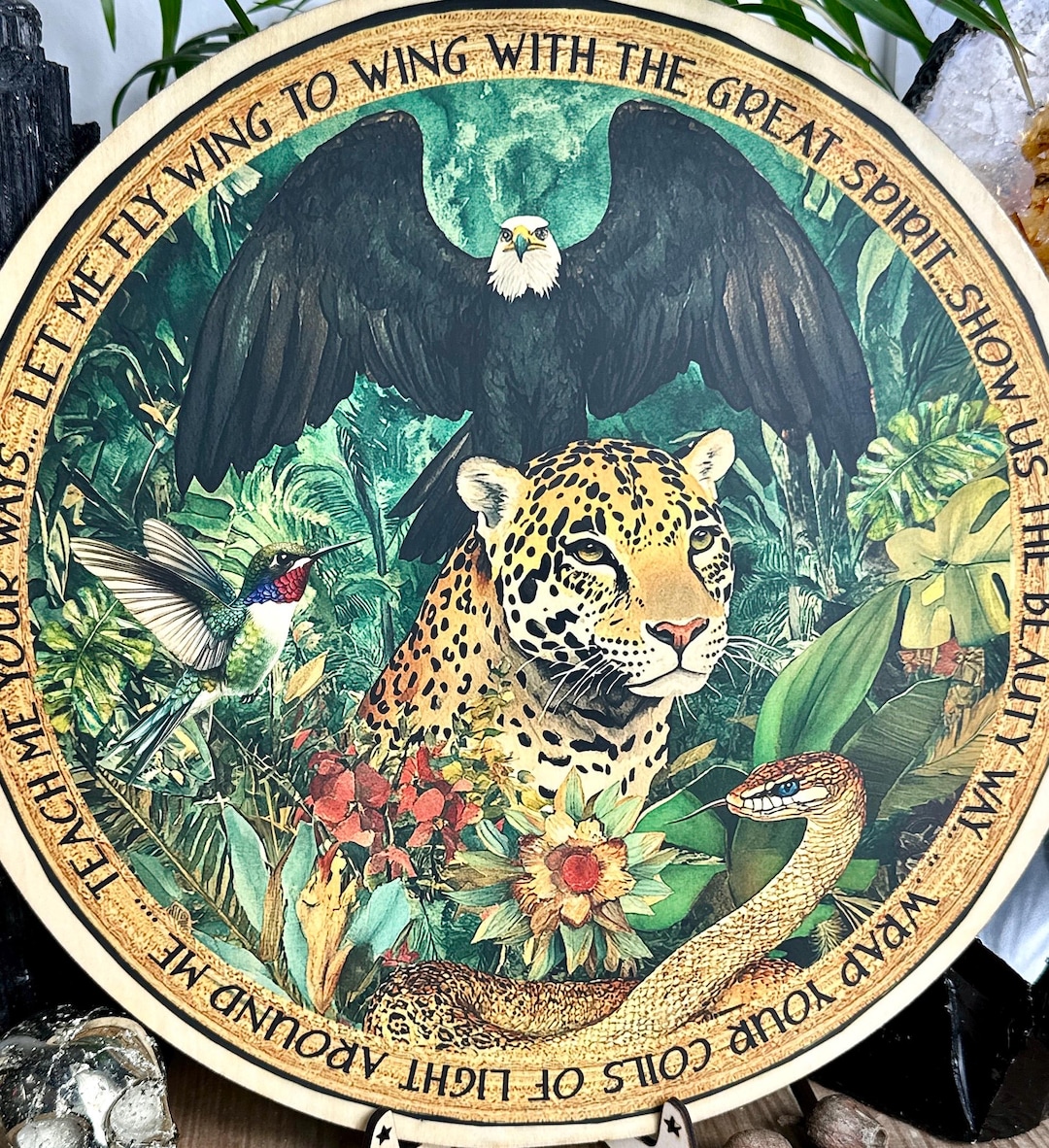 Shamanic Wheel | 4 Directions - Jaguar, Eagle, Hummingbird, Snake, 4 ...