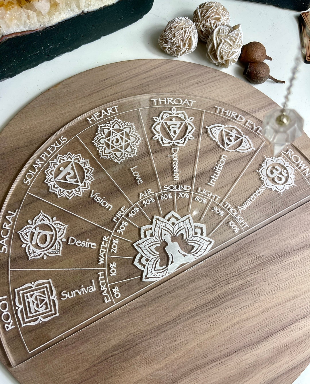 Chakra Balancing Pendulum/ Acrylic Board - Locally Made - Etsy