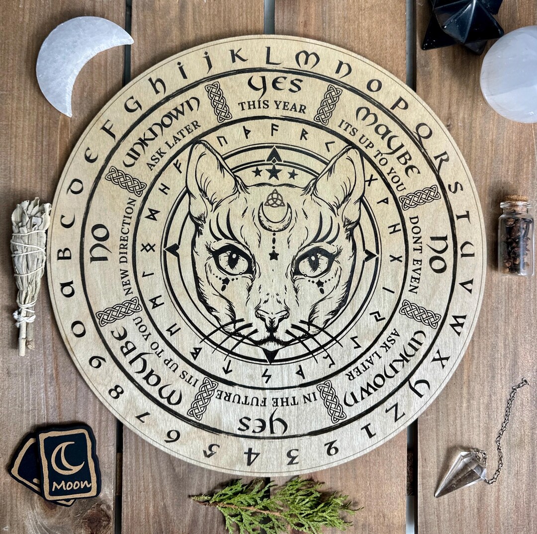 Mystical Spirit Cat | Pendulum Spirit Grid Board - Locally Made - Etsy