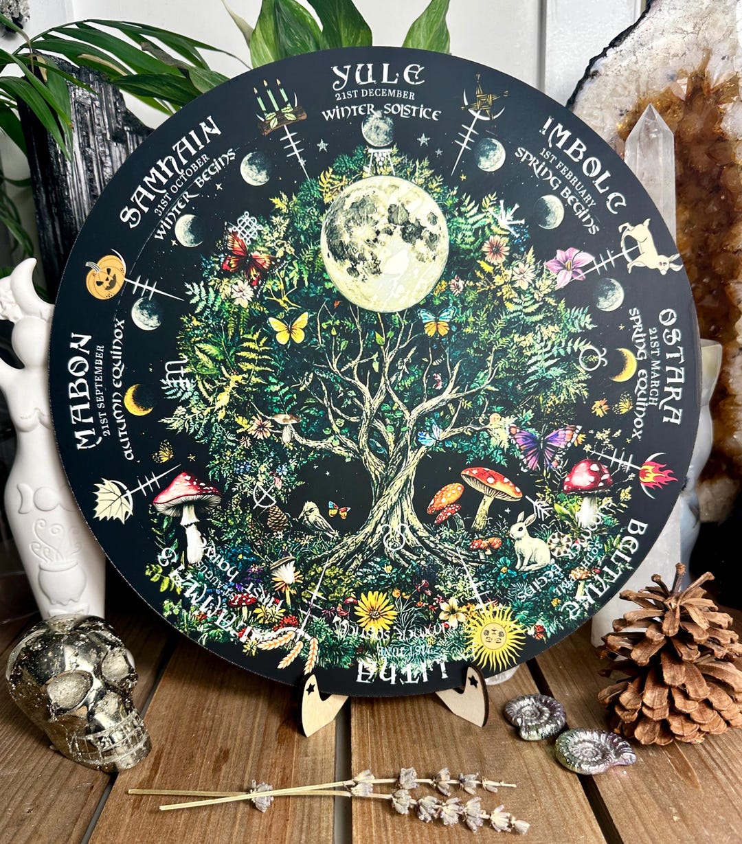 Wheel of the Year Board | Wiccan | Witch Pagan Calendar - Printed Wood ...