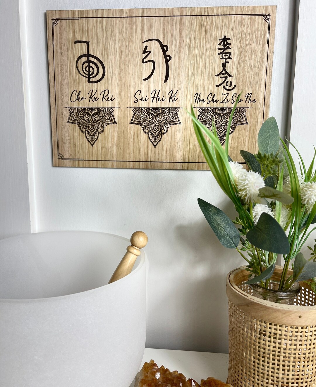 Reiki Symbols Engraved Wood - Cho Kei Rei | Sei Hei Kei | Hon Sha Ze ...