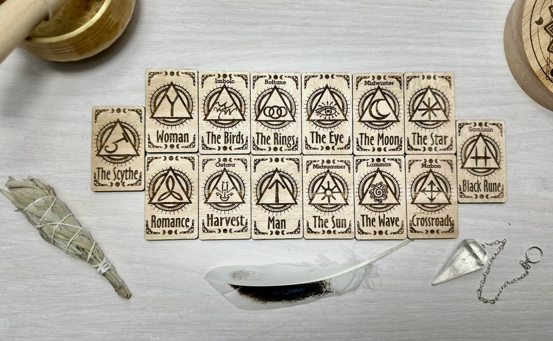 Witches Wooden Engraved Runes Set - Etsy