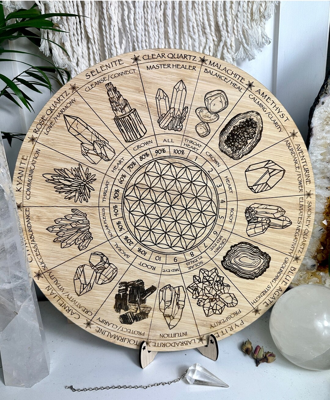 Crystal Pendulum Board | Crystal Guidance - Locally Made | 30+40cm 15.7 ...