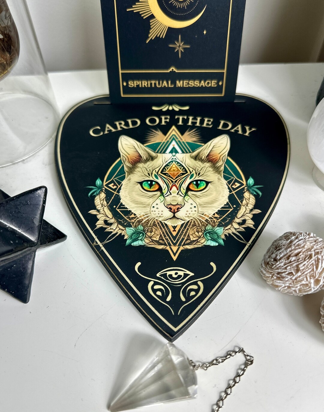 Mystical Spirit Cat Oracle & Tarot Card Display Holder | Boho Gypsy ...