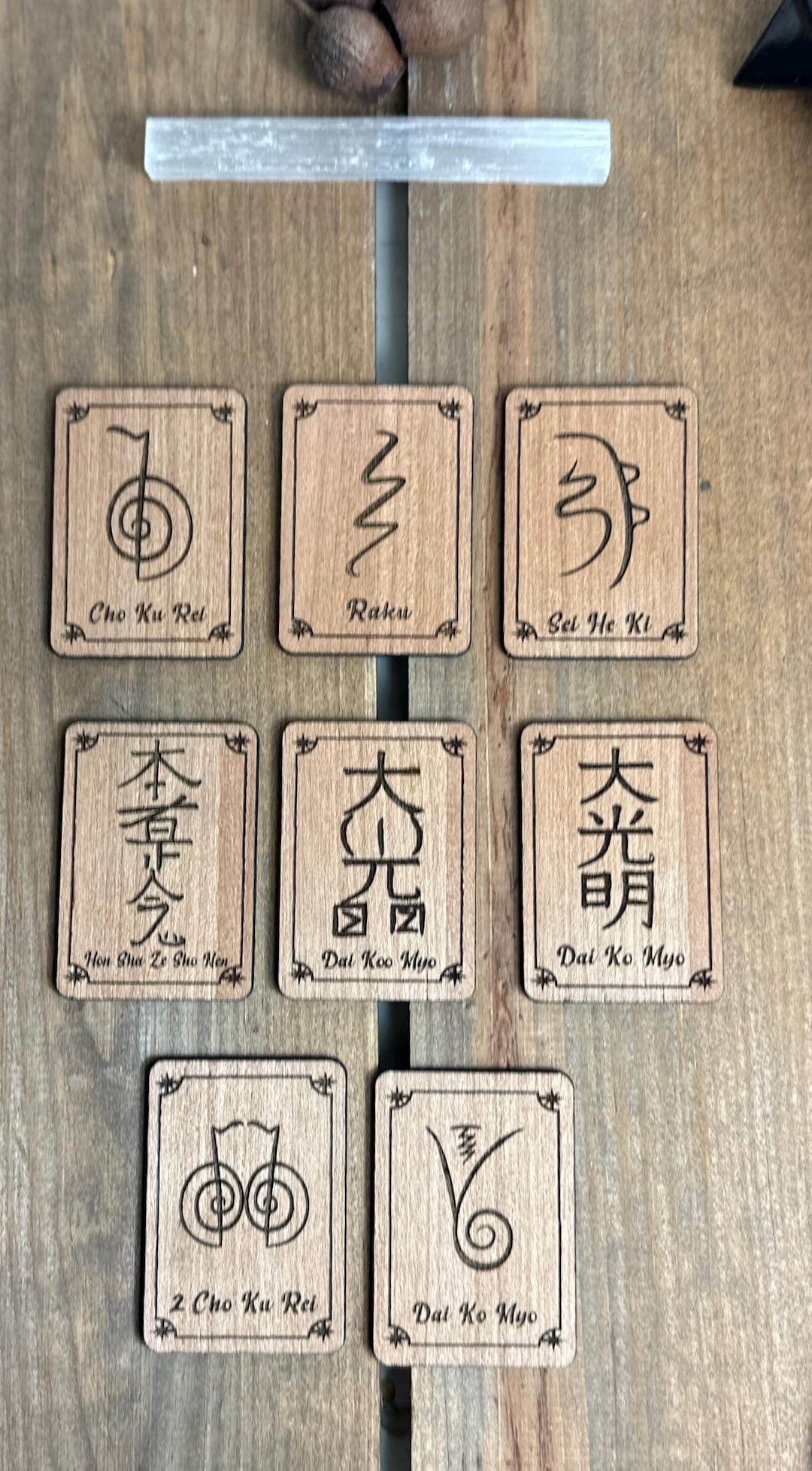 Reiki Symbols/wooden Cards / Meanings Various | Usui | Karuna | Cho Ku ...