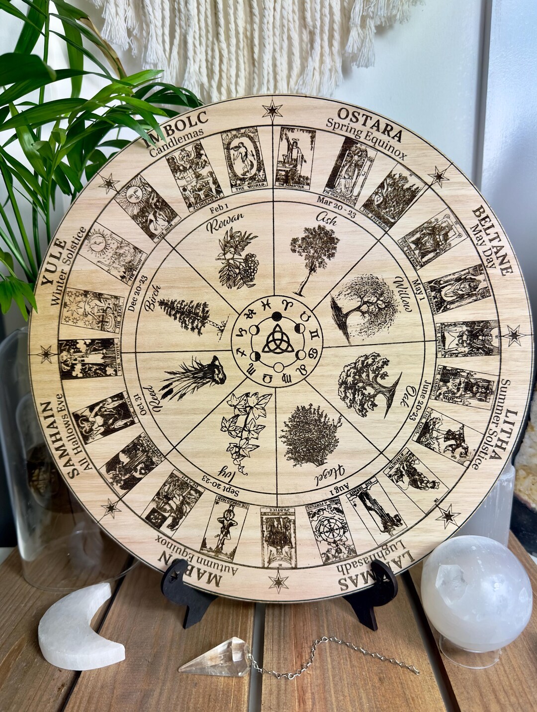 Wheel of the Year Board | Pagan| Witch Calendar Seasons With Tarot ...